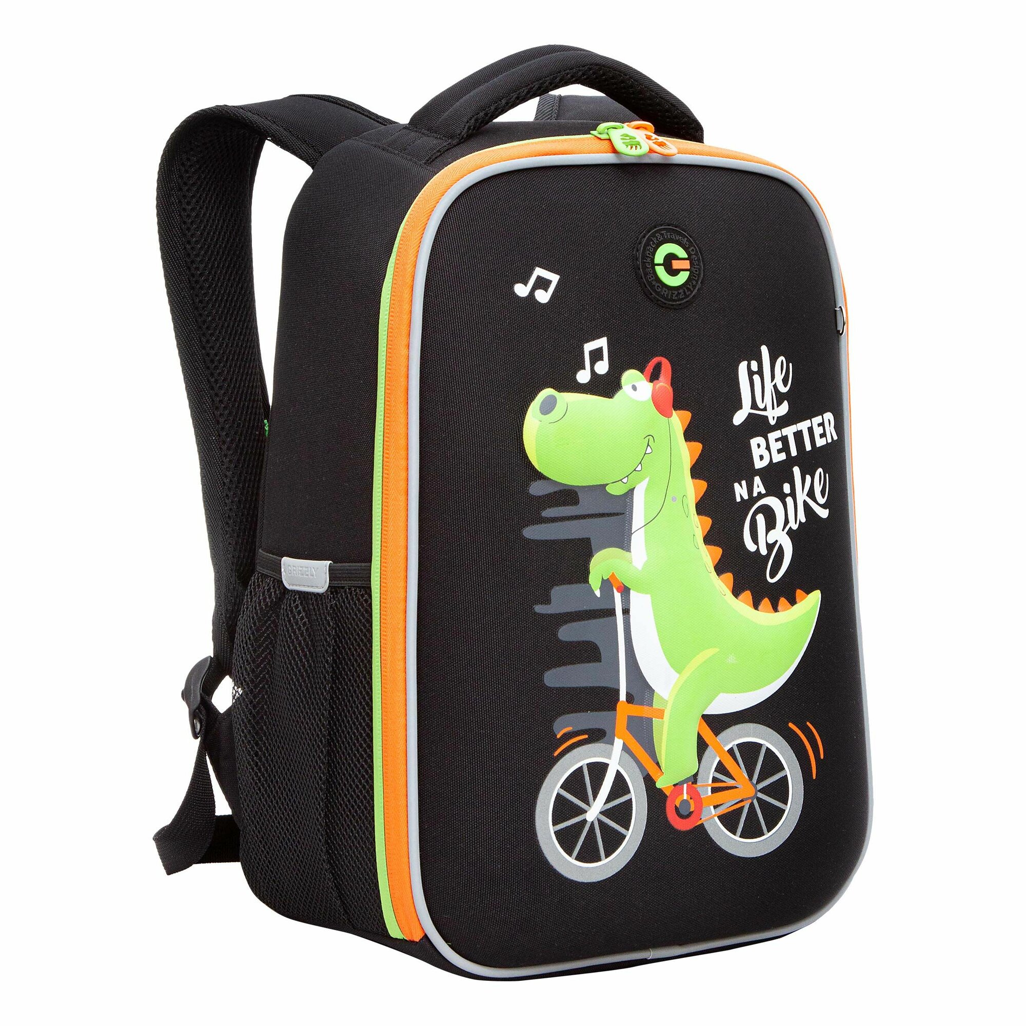 Ранец/ рюкзак школьный GRIZZLY RAw-397-7 облегченный с одним отделением, для мальчика