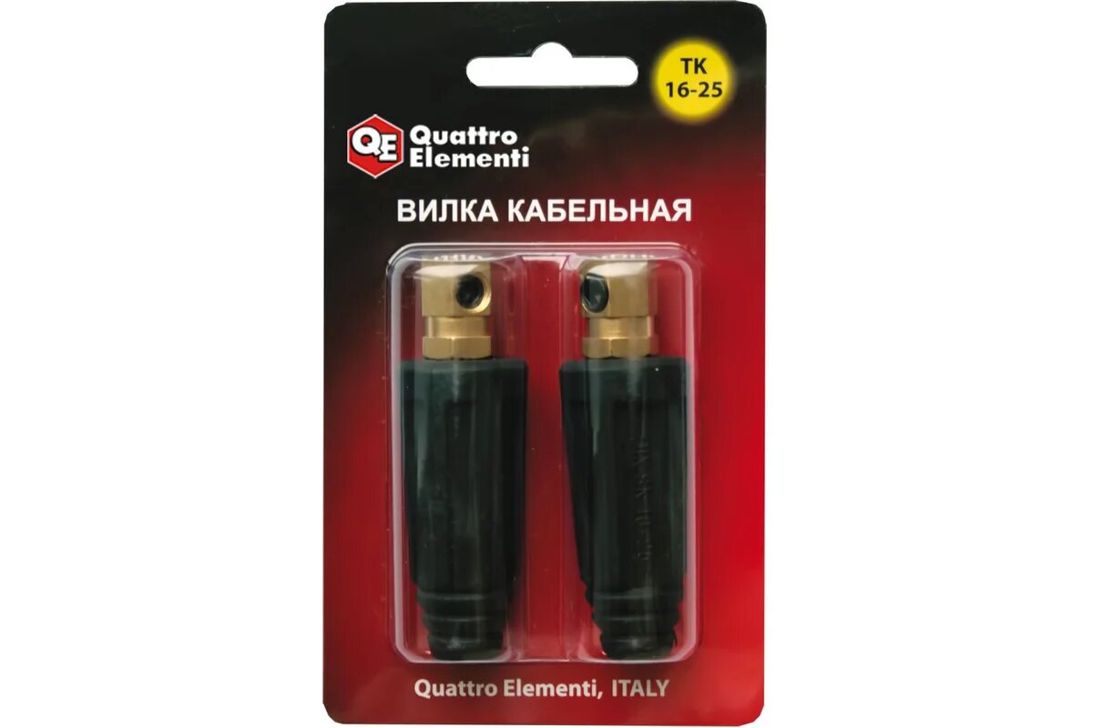 QUATTRO ELEMENTI Кабельный разъем вилка сварочного кабеля ТК 16-25 до 200 А 2 шт