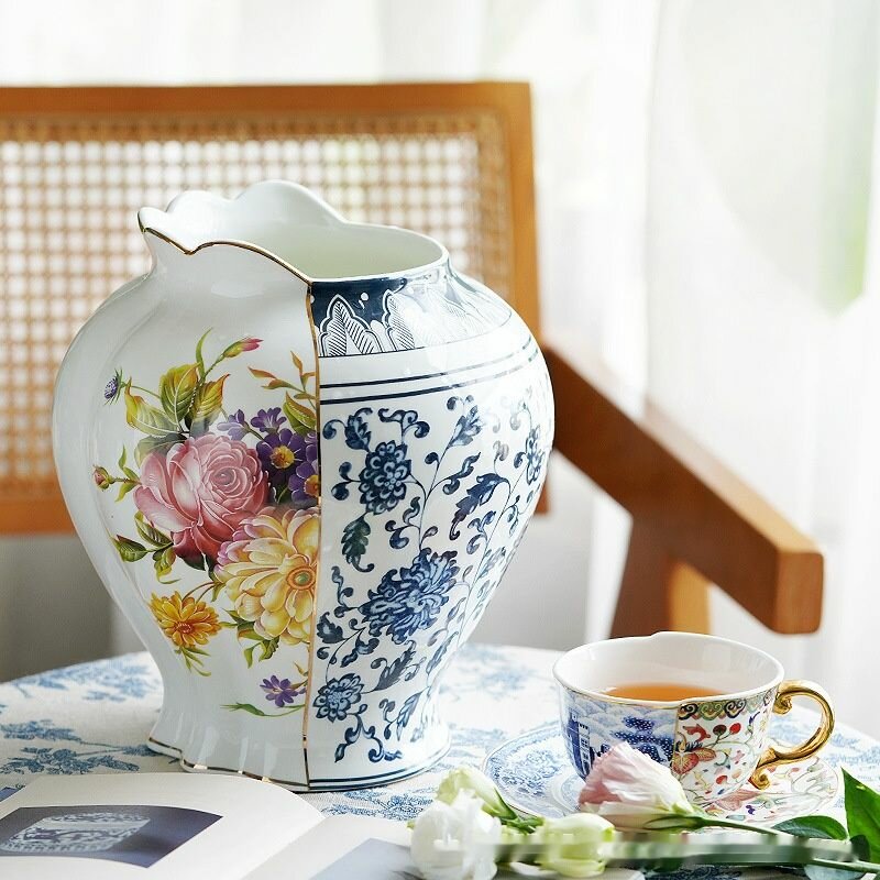 Ваза "Оригинальный рисунок в китайском стиле", 26 см , Фарфор, 1 шт