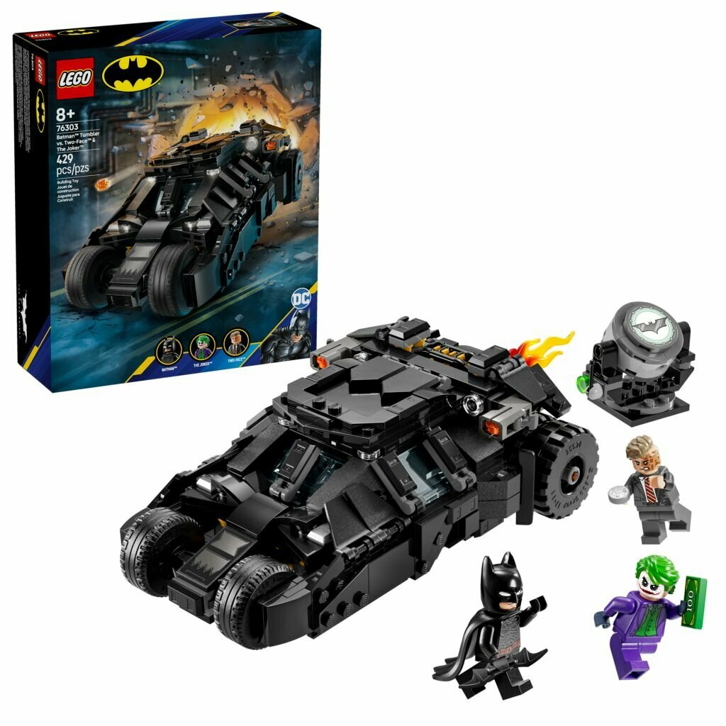 Конструктор LEGO DC Тумблер Бэтмэна против двуликого и джокера 76303, 429 деталей, от 8 лет