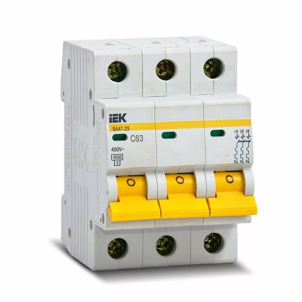 Автоматический выключатель ИЭК ВА47-29 3Р 25А 4,5кА х-ка С
