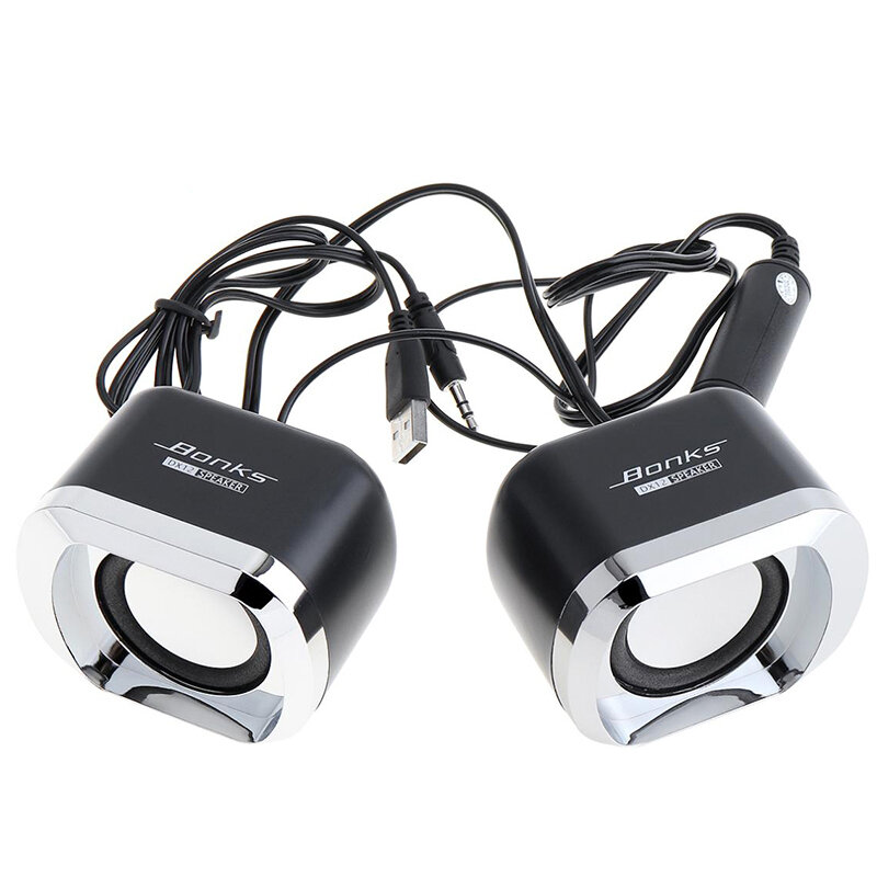 Высокомощный полнодиапазонный стереофонический сабвуфер Динамик для ПК Портативный бас Музыка DJ USB Компьютерные колонки ноутбука, телефона, телевизора