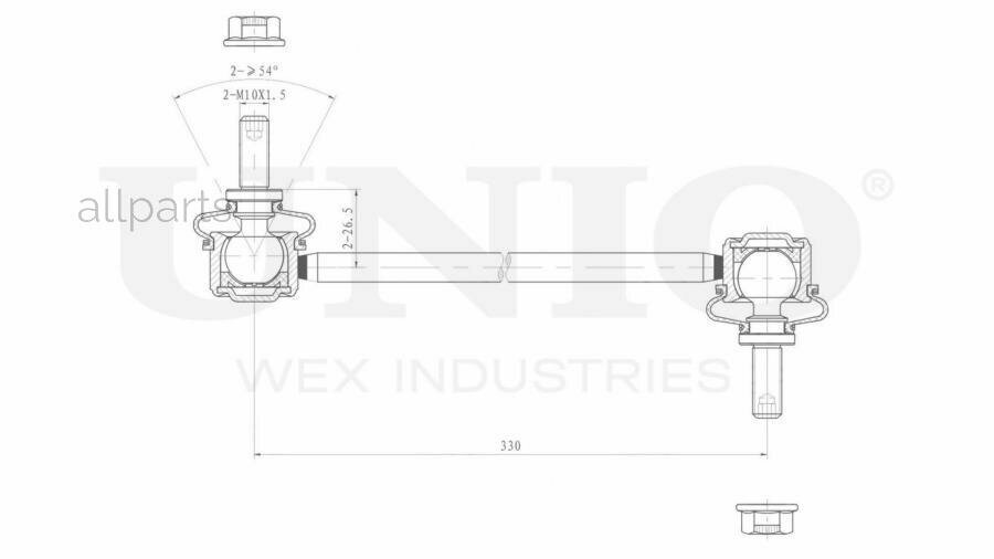 UNIO SSP-50240 Стойка стабилизатора передняя Opel Movano B 10-, Renault Master III 10-
