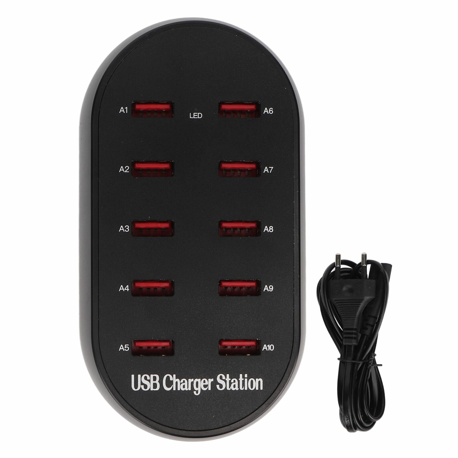 10-порт настольный USB хаб, быстрая зарядка, 100-240 В, EU-штекер