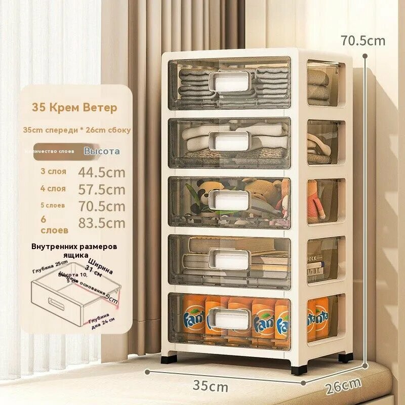 Тумба, 5 ящ, 35х26х70.5 см