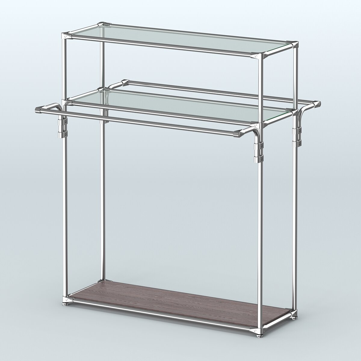 Островная торговая система хром 1200 мм №8, Ясень Анкор темный