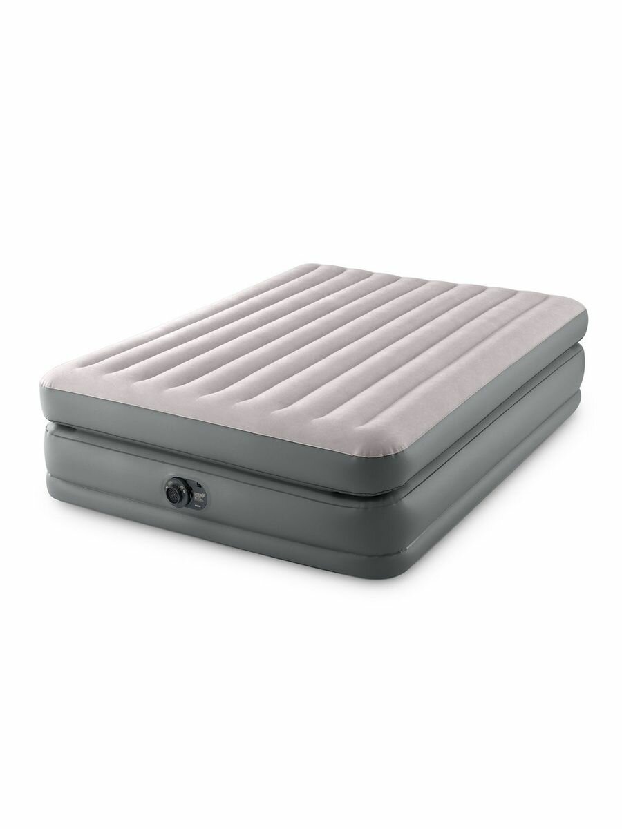 Кровать надувная Prime Comfort Elevated Fiber-Tech 152х203х51см со встроенным электрическим насосом INTEX 64164