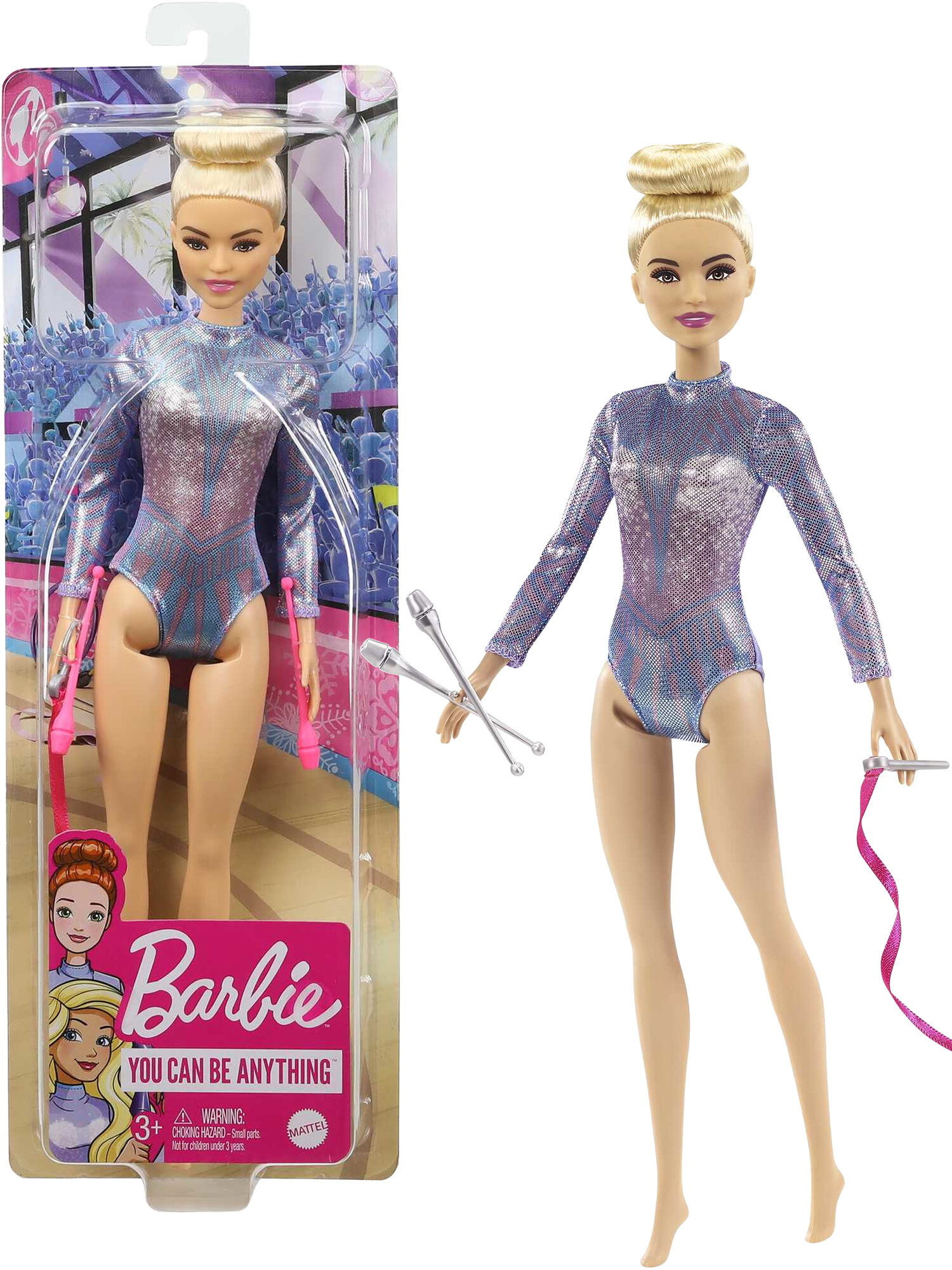 Кукла Барби-гимнастка-блондинка (12 дюймов/30,40 см), купальник и аксессуары