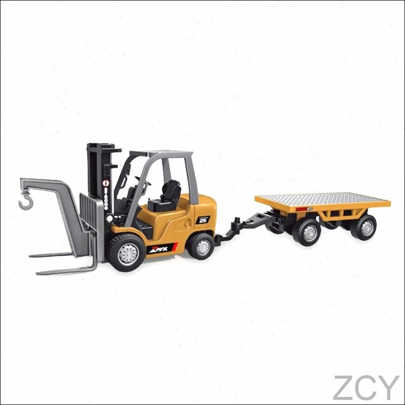 Мини-погрузчик RC 2.4GHz с металлическими вилами Настольная техника для мальчиков Игрушка с полным функционалом, подвижная стрелa, погрузка грузов