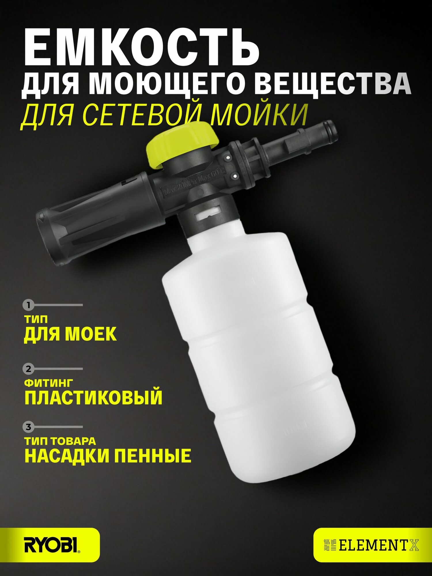 Емкость для моющего вещества для сетевой мойки высокого давления RAC775 Ryobi 5132005529