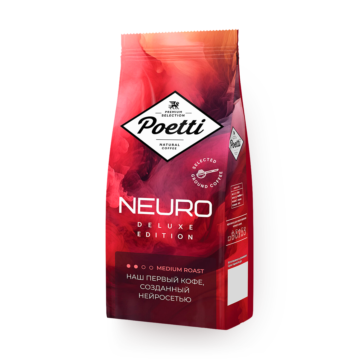 Кофе натуральный жареный молотый Poetti Neuro Deluxe Edition
