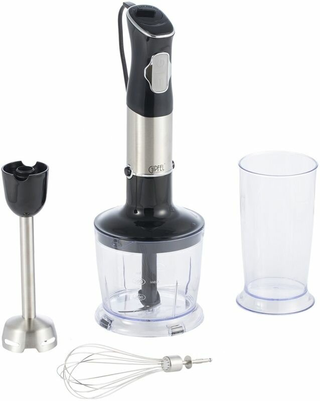 Блендер Gipfel "Chef", погружной, мощность 1000 Вт, 5 скоростей, черный