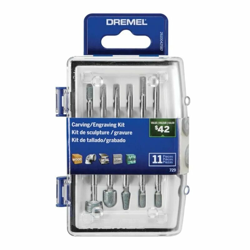 Набор микропринадлежностей для резьбы и гравировки DREMEL из 11 предметов (729)
