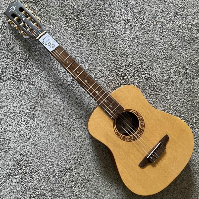 Luna SAF NYL 34-дюймовая классическая гитара с нейлоновыми струнами, спансетовой панелью, натуральным деревянным цветом для начинающих детей