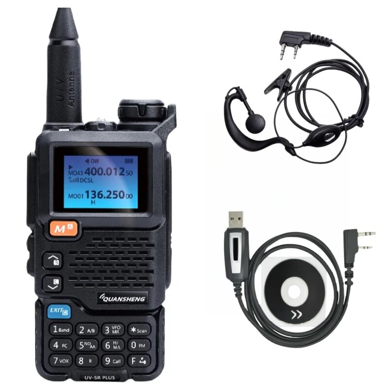 Quansheng UV-5R PLUS Walkie Talkie Type-C Air Band Radio Charge UHF VHF DTMF FM Scrambler NOAA Беспроводная частота двустороннего радио