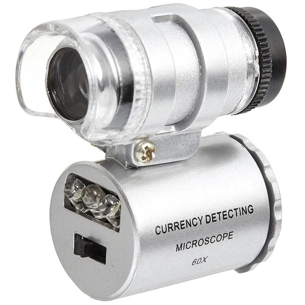 Портативная Лупа 60X С LED-подсветкой И УФ-освещением, Идеальна Для Проверки Ювелирных Изделий, Монет, Бриллиантов И Гравировки