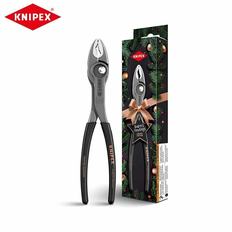 KNIPEX 82 01 200 S02 2025 Праздничные 8-дюймовые плоскогубцы TwinGrip, ограниченная рождественская серия 8201200S02