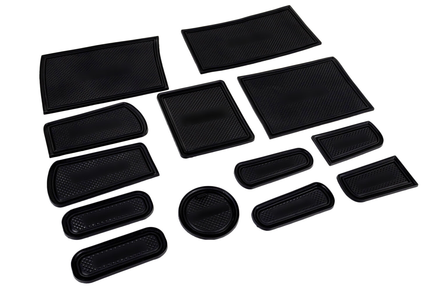 Комплект черных силиконовых ковриков панели приборов и консоли на Приора 1 2007-2012 г. в.