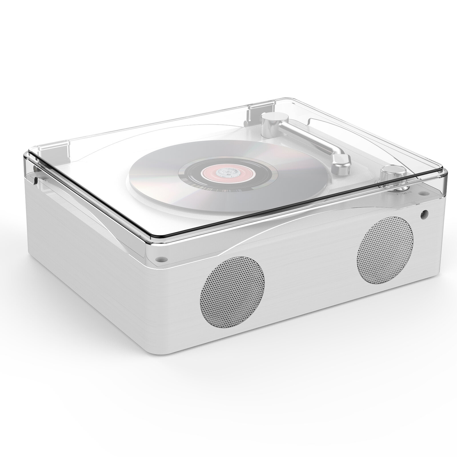 Мультифункциональный музыкальный проигрыватель CD Player с дистанционным управлением, ручкой регулировки громкости, разъемом для наушников, поддержкой Line-in и USB, белый и коричневый цвета, BT 5.0, формат дисков CD/CD-R/CD-RW/VCD/DVD/MP3/WMA, мощность