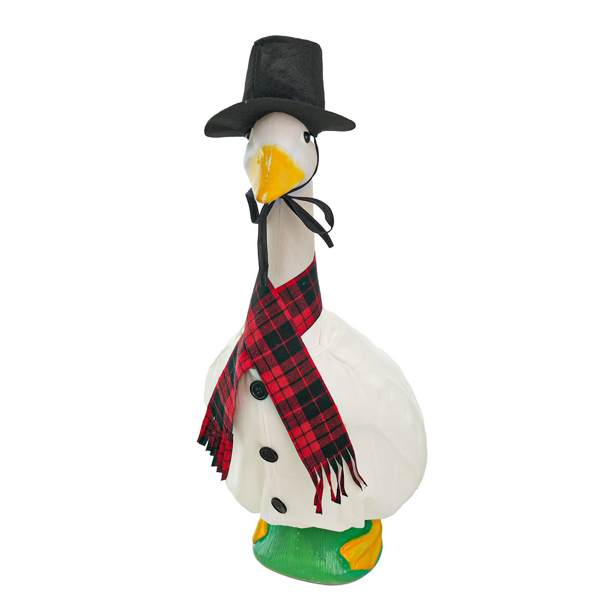 Костюм для гусей для крыльца, костюм для рождественской гуси, снеговик шапка, шарф, костюм для газонной гуси подходит для статуэток 23 дюймов, 1 штука одежды для крыльцевой гуси, 1 шапка для крыльцевой гуси, материал ткань, размер подходит для газонных