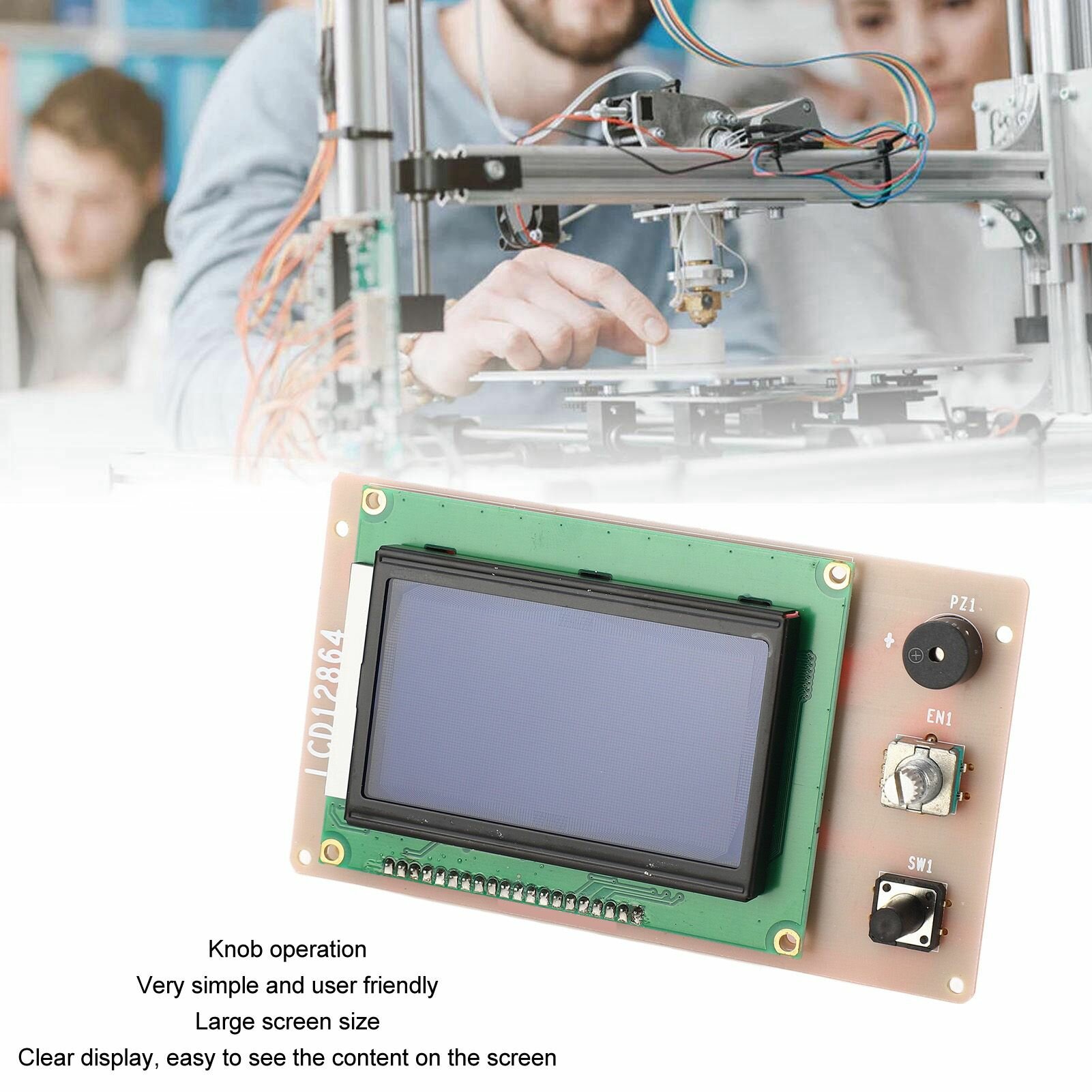 12864 ЖК-экран 3D-принтера, запасная часть, ЖК-модуль управления для Anet A6 A8 PLUS E12 E16