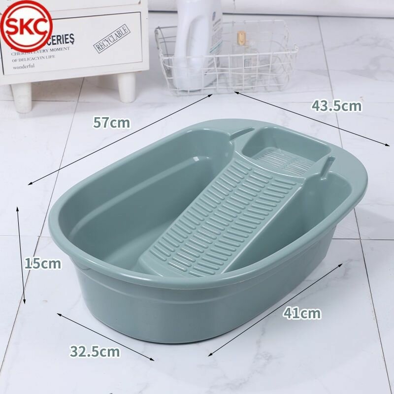 Пластиковый таз для стирки с встроенной стиральной доской, большой объем