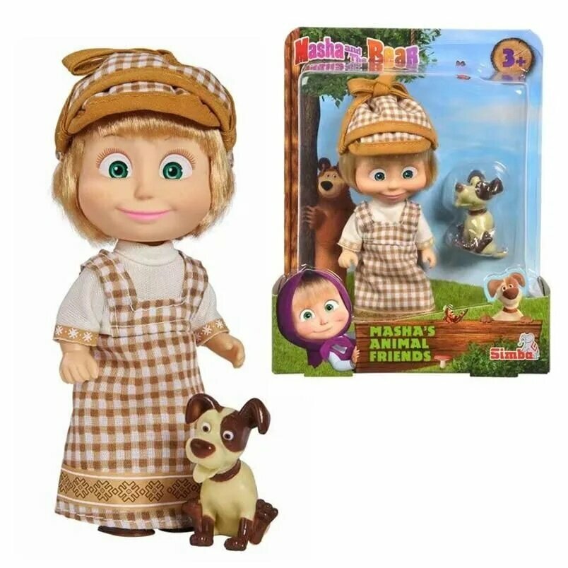 Куклы Маша и Медведь Маша и ее друзья-животные коза собака кролик белка