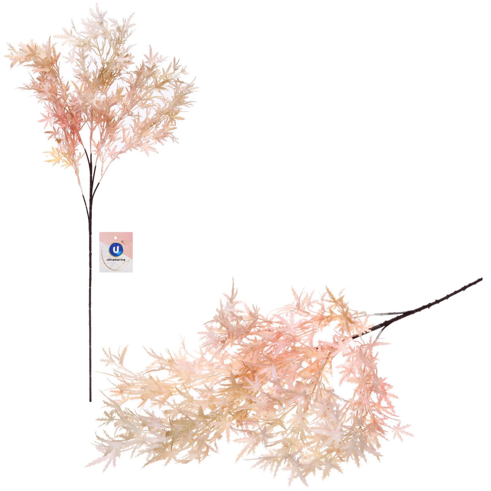 Декоративная ветка искусственная «Полевая фантазия» 80 см, цвет розовый/персиковый микс, пластик