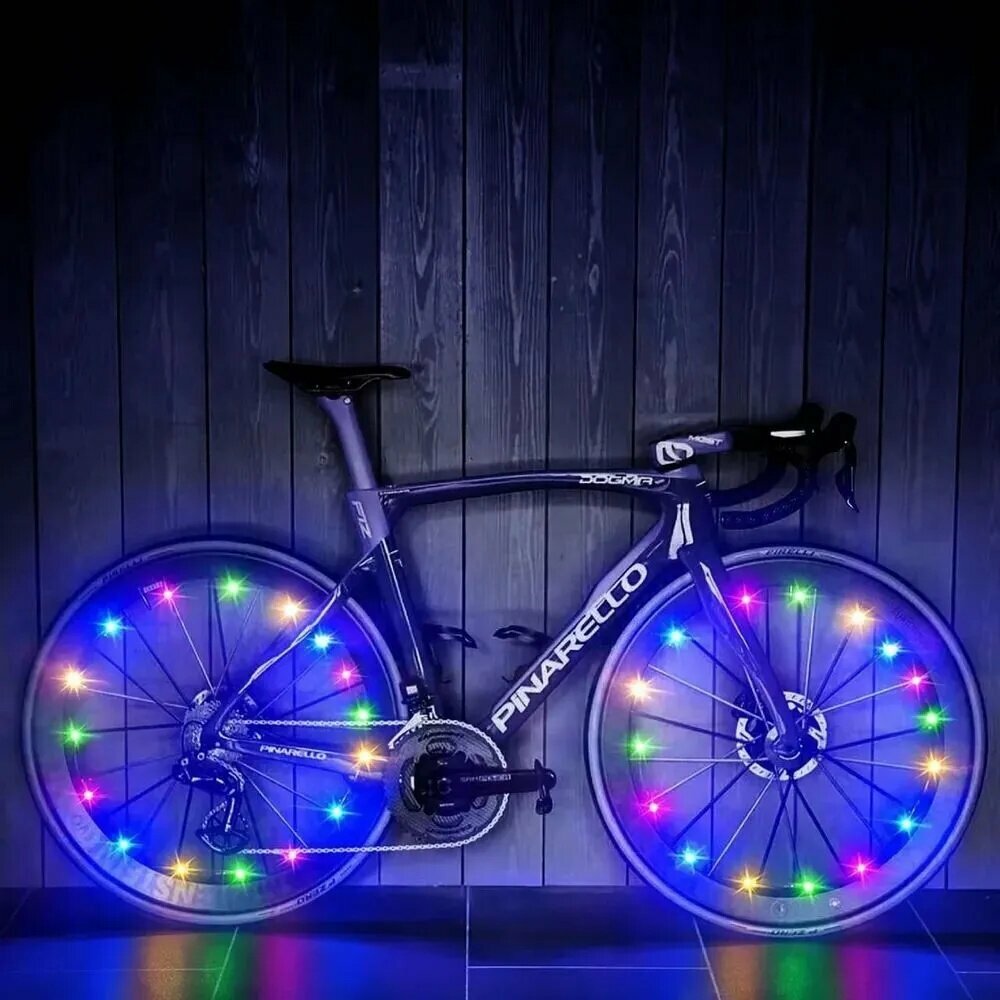 Велосипедный ночной фонарь, декоративная светодиодная RGB-панель, полноцветная сетевая подсветка (подсветка одного колеса)