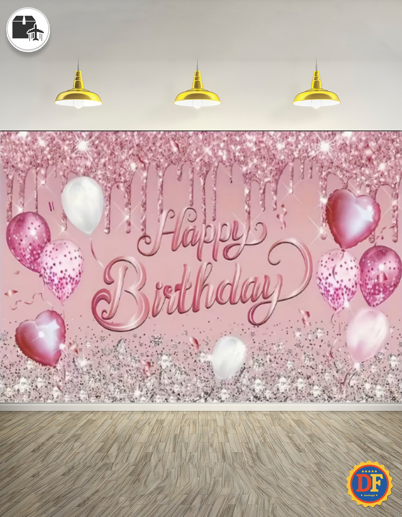 Фон для дня рождения "Дата рождения", полиэстер, 19 вариантов дизайна, 150х210 см