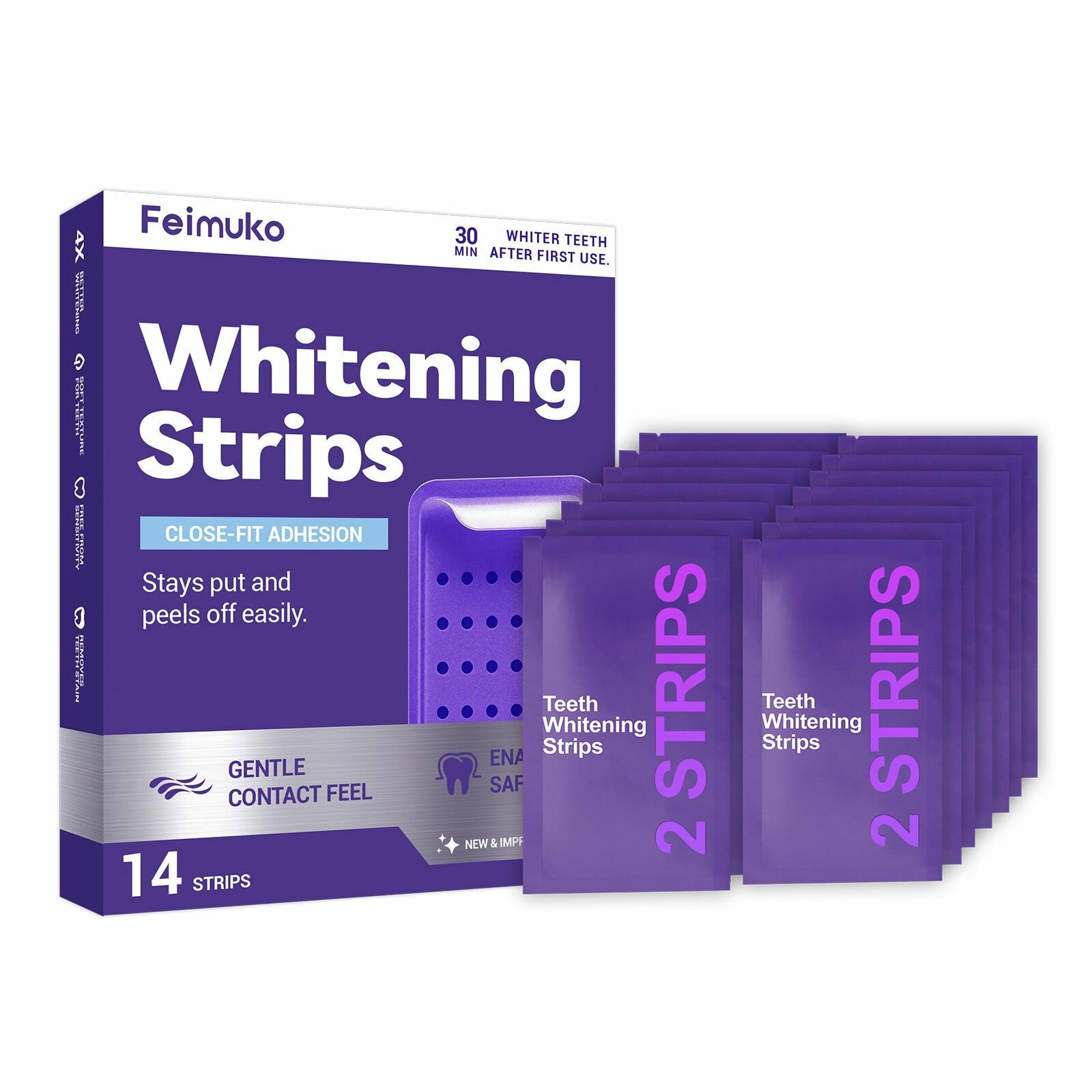 Отбеливающие полоски для зубов White-формат — домашнее отбеливание зубов, 14 полосок