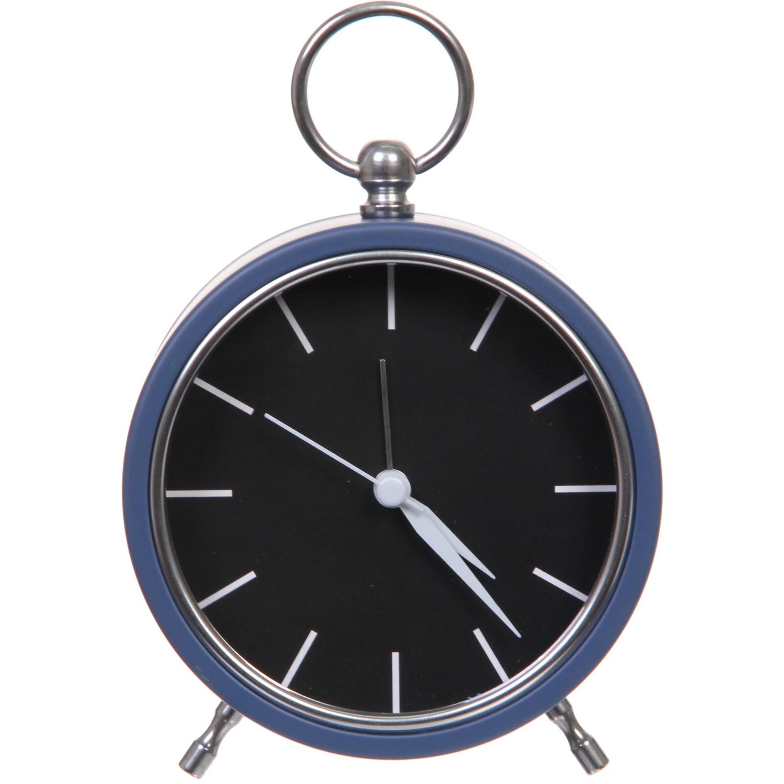 Будильник настольный «LION» круглый, синий, 11х5 см, металл и пластик, с удобной петлей