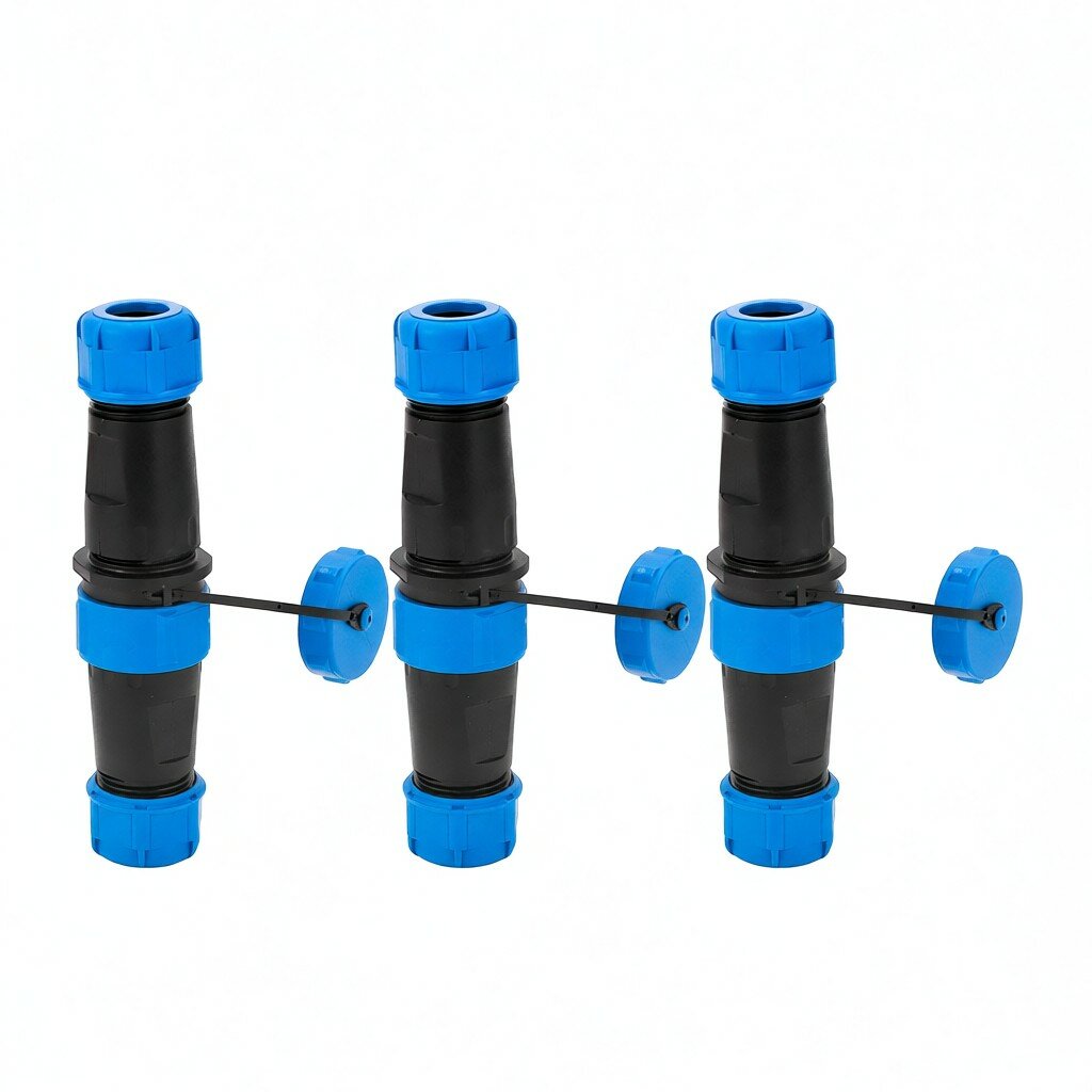 3 шт. Индустриальные электрические разъемы для силовых кабелей, 2 контакта, IP68, авиационные фланцевые разъемы, AC 500В, 30А