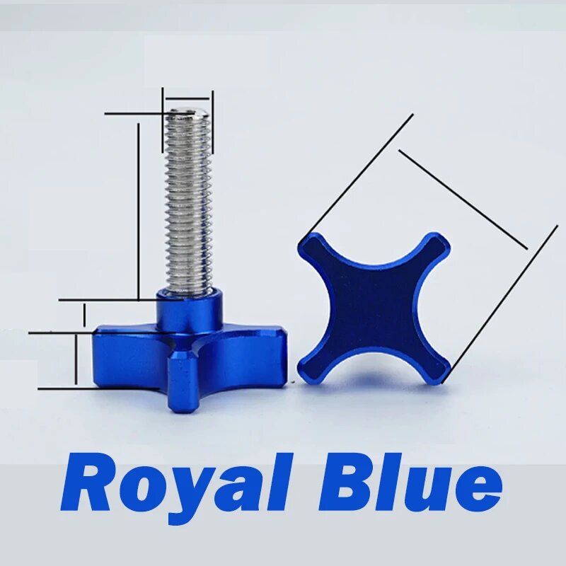 Винты с рукояткой из нержавеющей стали и алюминия M8x25mm, Royal Blue