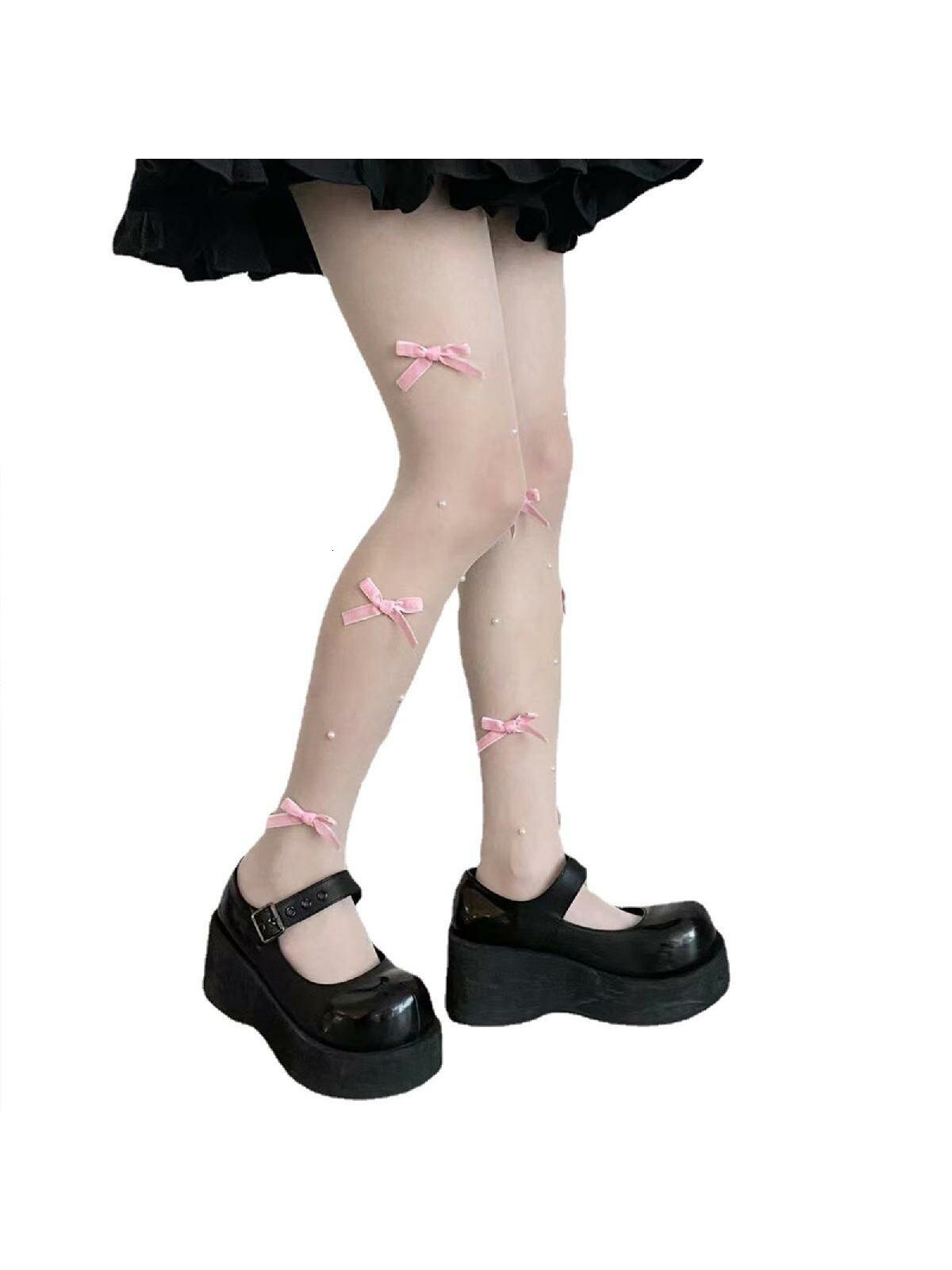 Прозрачные колготки в стиле лолита