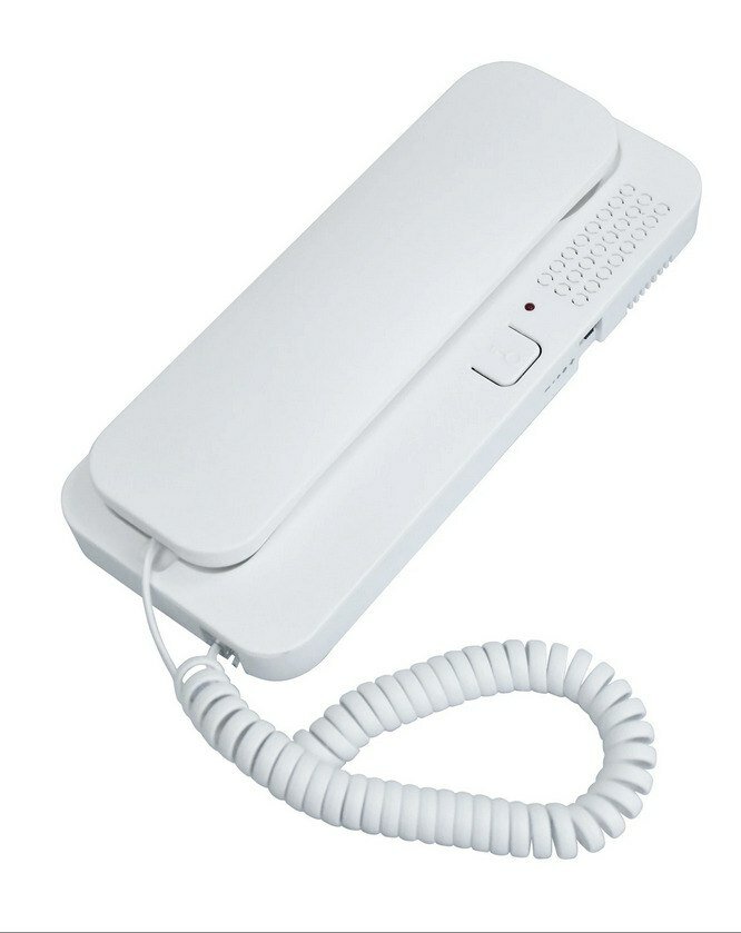 Трубка домофона WARTE AТ-01, аудиотрубка, пластик, 2-проводная, белая