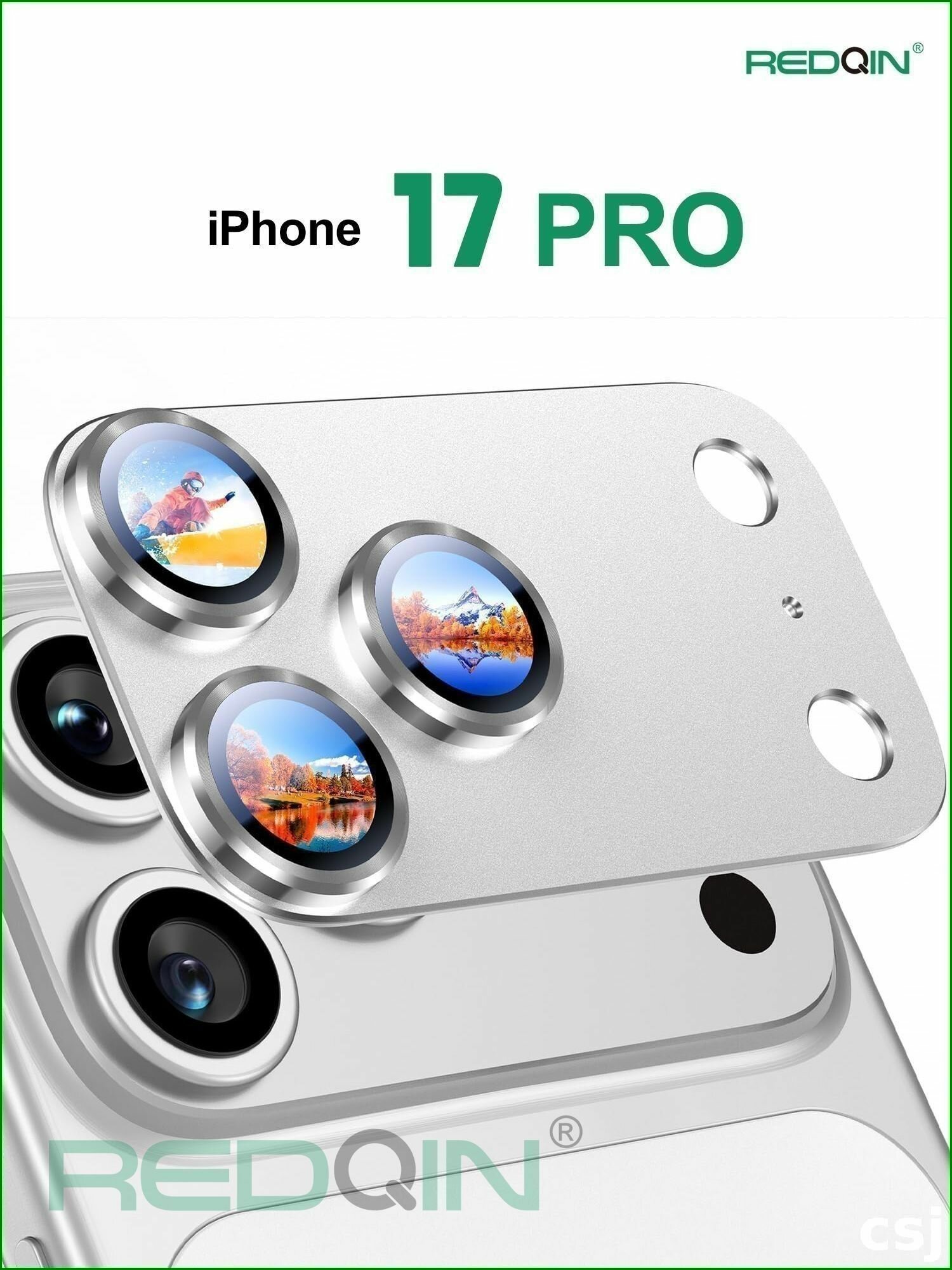 Уникальная модель сапфирового стекла для объектива iPhone 17 Pro в серебристом цвете, представленная в единственном экземпляре, обеспечивает премиальную защиту от ударов и царапин.