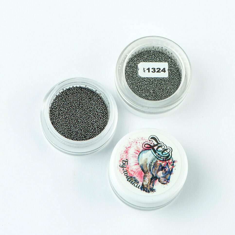Zoo Nail Art 1324 Бульонки металлические чёрные 0.6 мм (10 г)