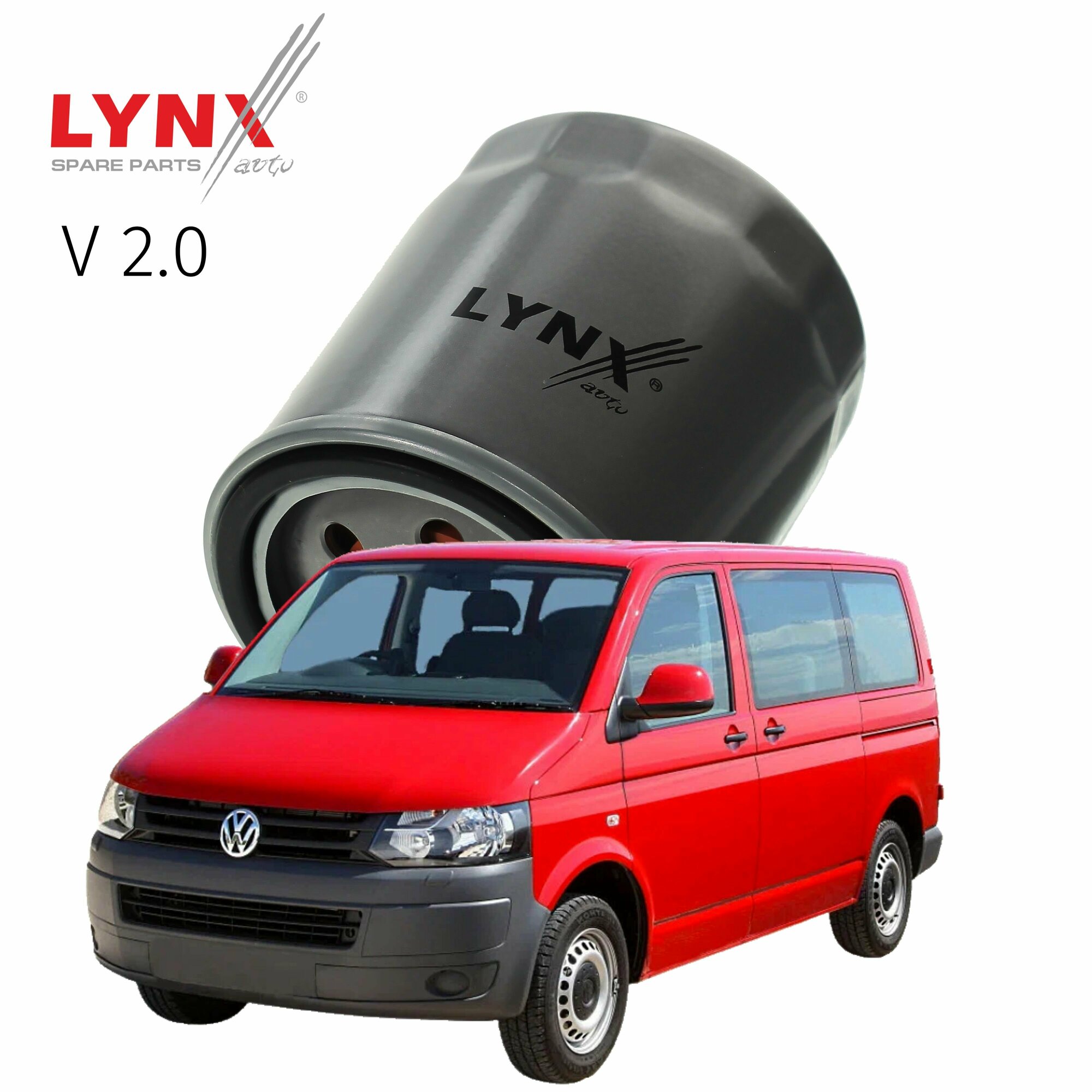 Фильтр масляный Volkswagen TRANSPORTER / CARAVELLE (5) / Фольксваген Транспортер 2002 2003 2004 2005 2006 2007 2008 2009 2010 2011 2012 2013 2014 2015 V2 CFCA / 1шт LYNXauto