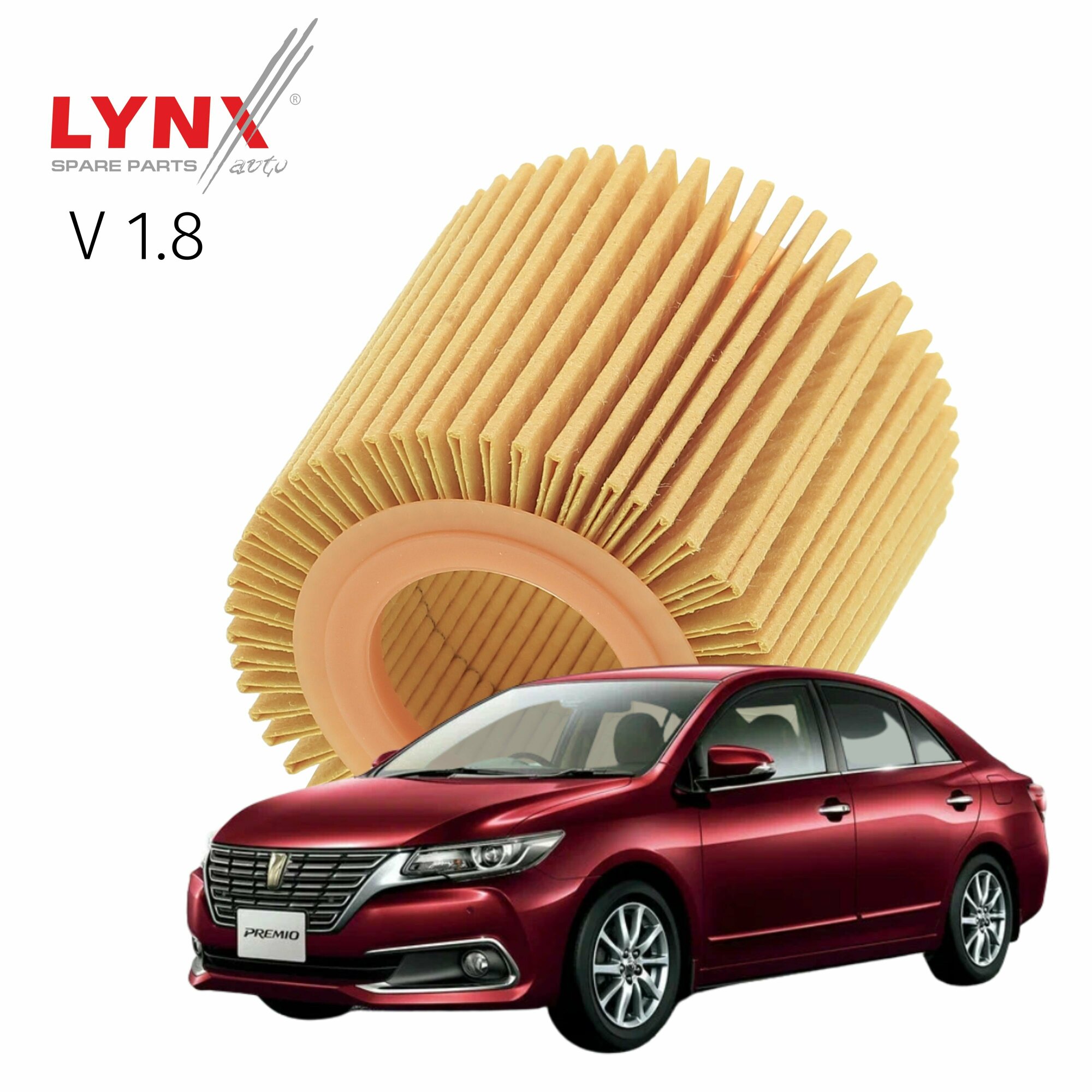 Фильтр масляный Toyota Premio (2) / Тойота Премио 2007 - 2016 V1.8 2ZR-FAE / 1шт LYNXauto