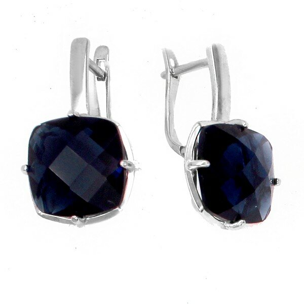 Серьги пусеты JEWELIN, серебро, 925 проба, родирование, кристалл