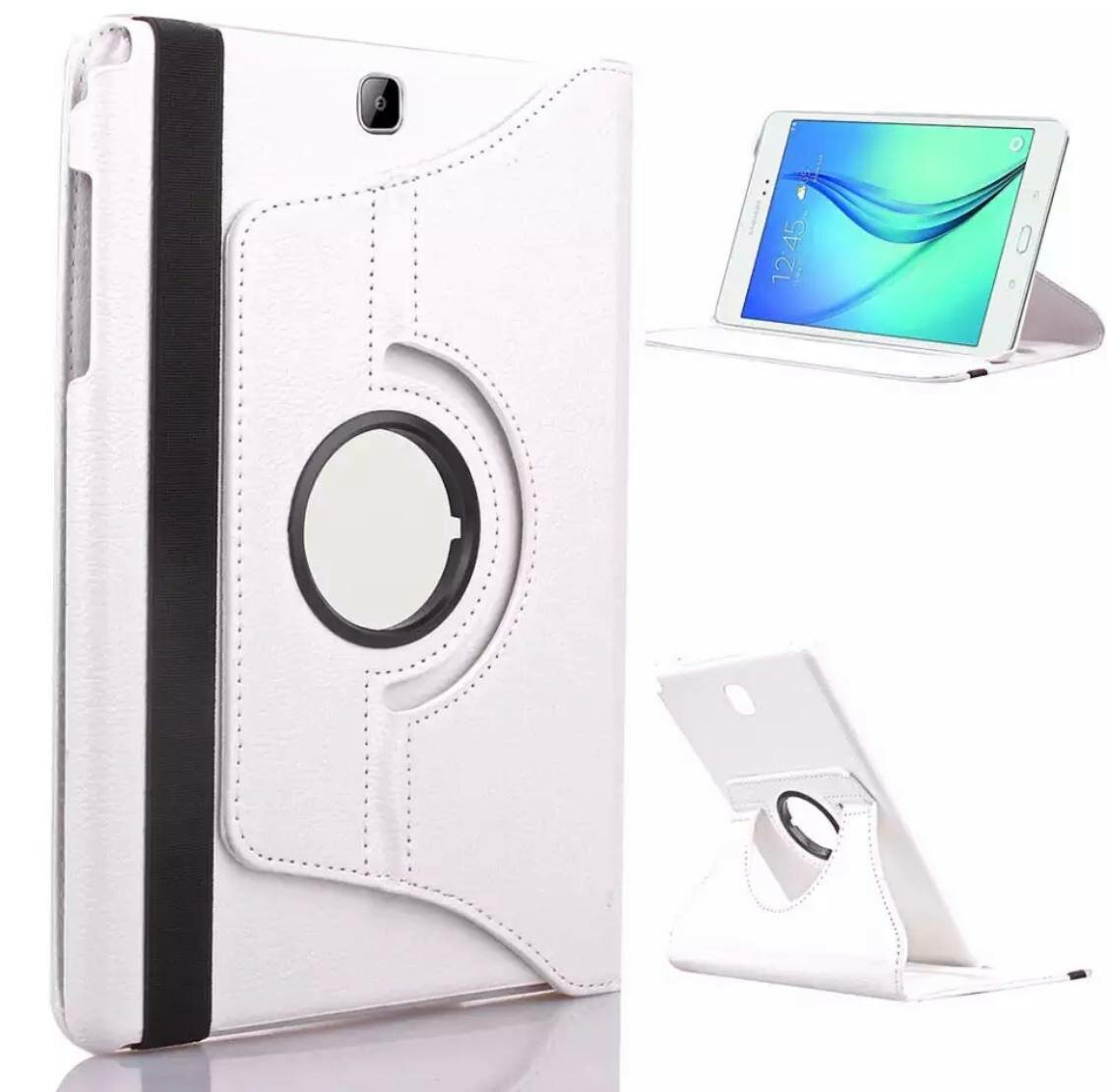 Чехол-подставка MyPads для Samsung Galaxy Tab A 8.0 (2019) SM-T290 / T295 на пластиковой основе кожаный поворотный белый