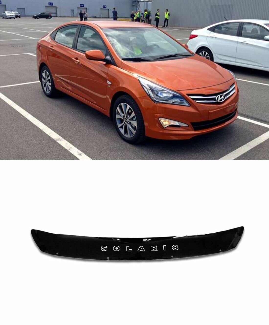 Дефлектор капота HYUNDAI Solaris 2010-2014 (Евро)