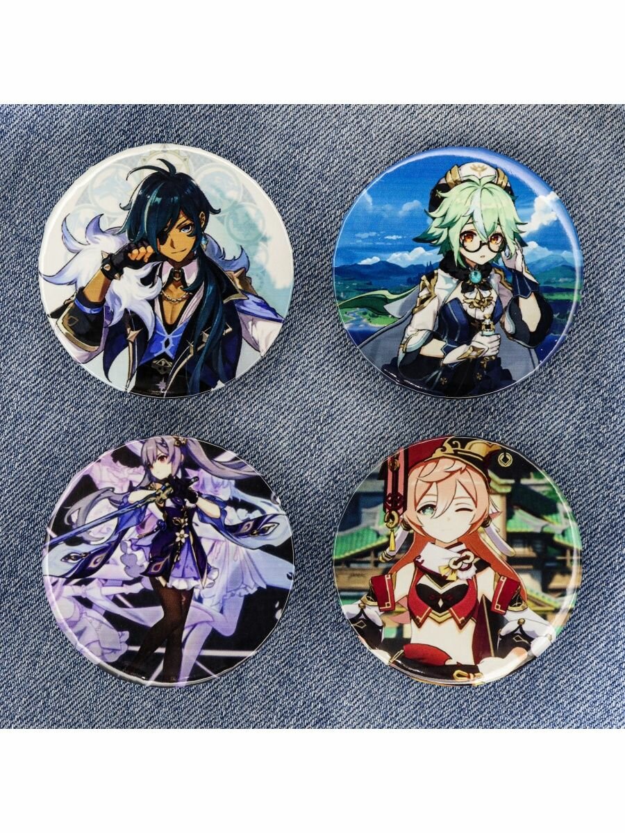 Набор значков аниме серии Genshin Impact