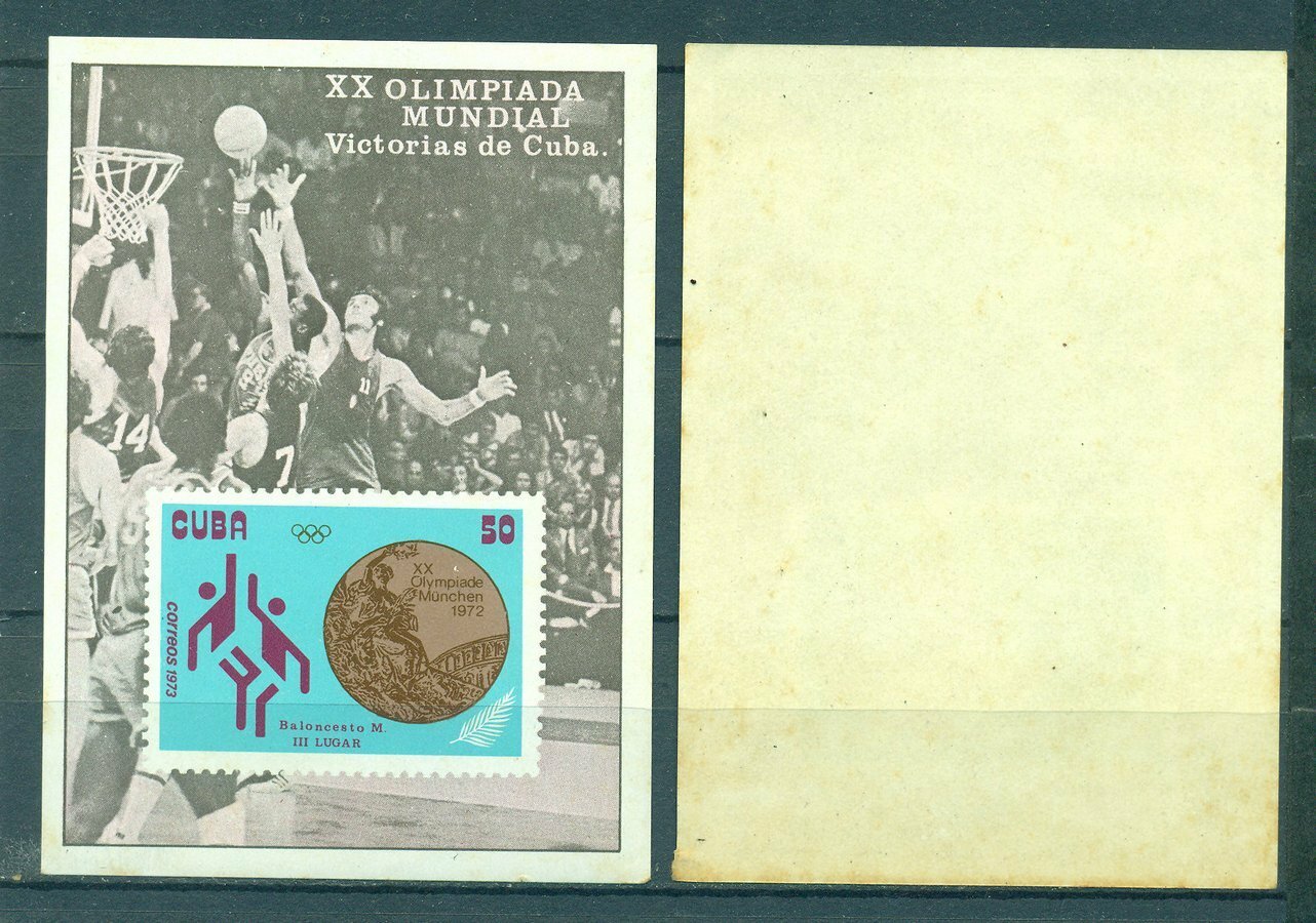 Почтовые марки Куба 1973г. "Кубинские медали на Олимпийских играх - Мюнхен 1972, Германия" Спорт, Баскетбол, Медали MNH
