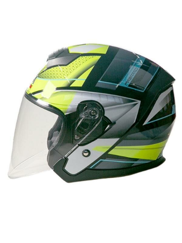 AiM Мотошлем открытый JK526 Yellow/Grey/Black XS