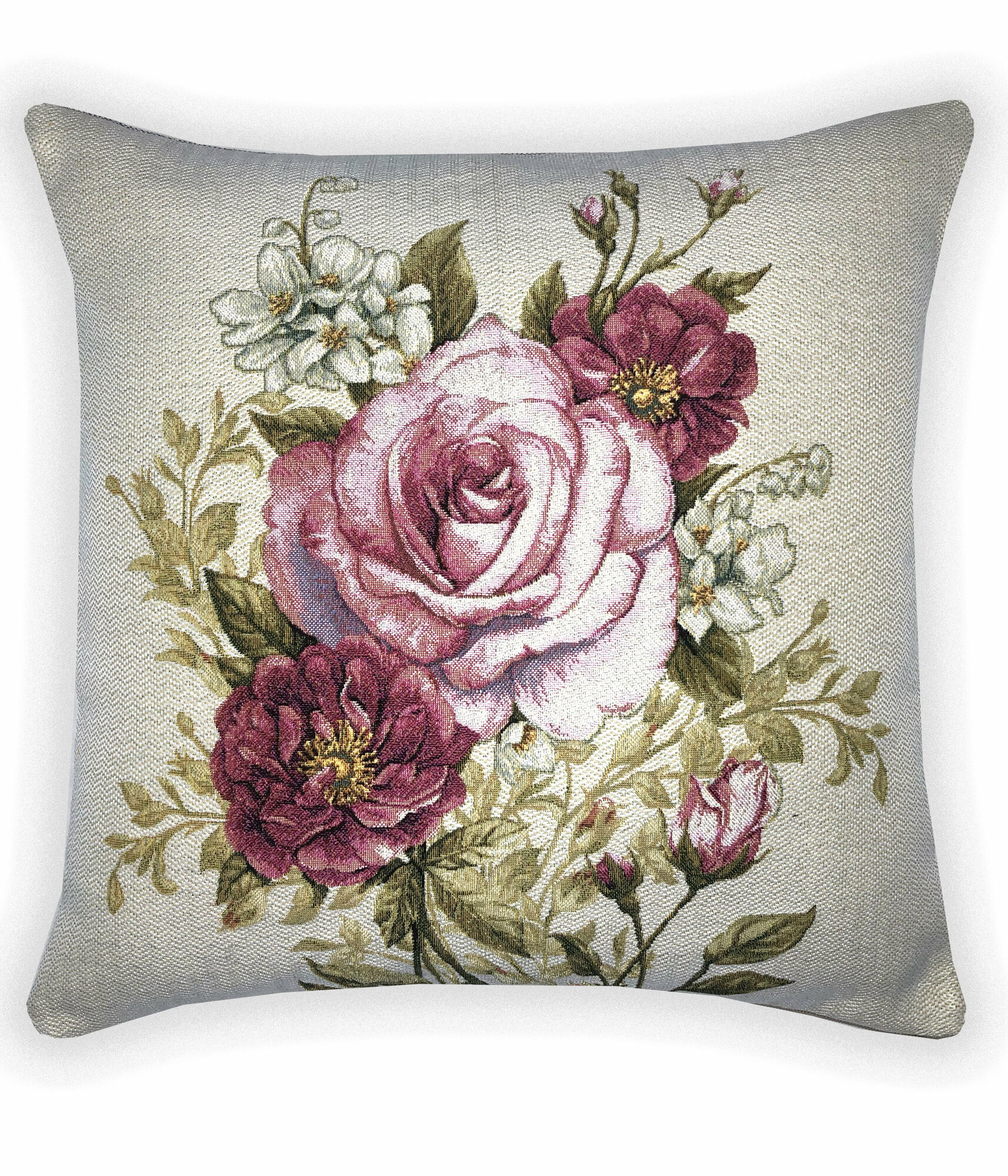 Декоративная гобеленовая наволочка "Бутоны роза" 45*45 см MIDA VANERI