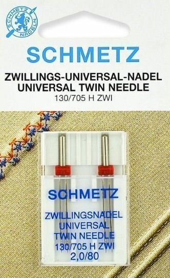 Иглы Schmetz двойные универсальные № 80/2 2 шт. 130/705H-ZWI