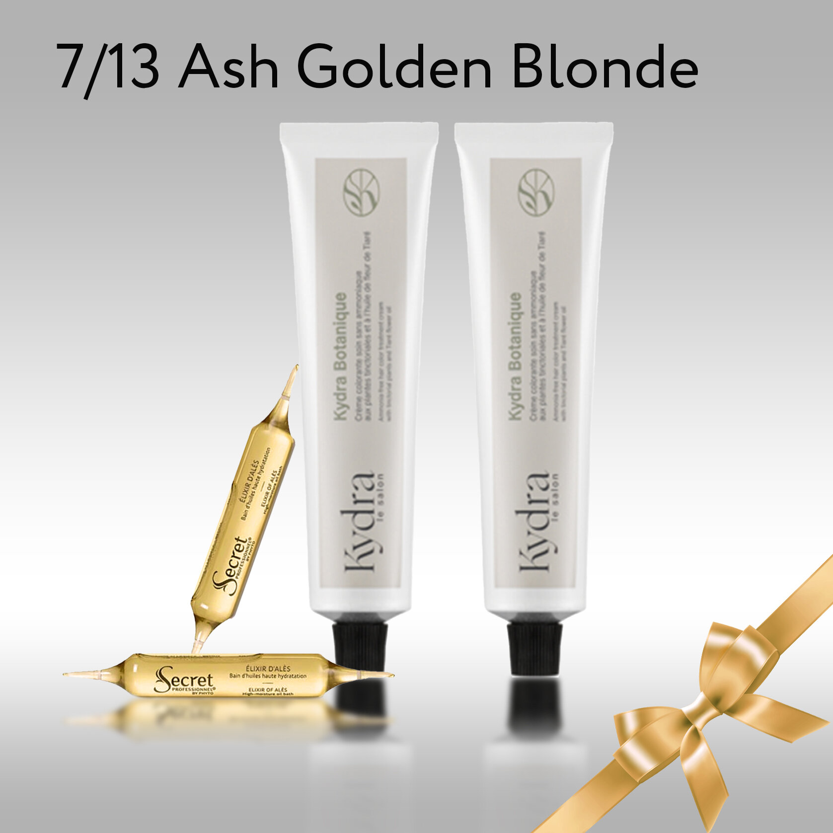 Kydra: 7/13 Ash Golden Blonde Kydra Botanique 2 шт, 60мл, Ампулы в ассортименте 2 ампулы по 10мл, Подарок