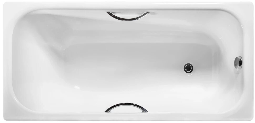 Ванна чугунная Wotte Start 1500x700UR 150x70 см, с отверстиями под ручки, белый